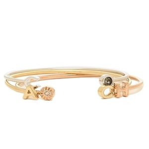 Coach | Jewelry | Coach Lettters Triple Bangle Cuff Stack Set Silver ...
